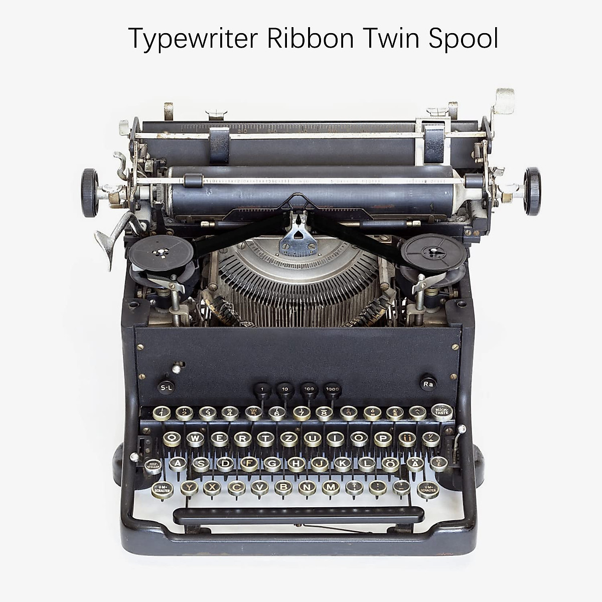 4 Pairs Universal Typewriter Ribbon Twin Spool Replacement Pack Compatible with Most Typewriter Black