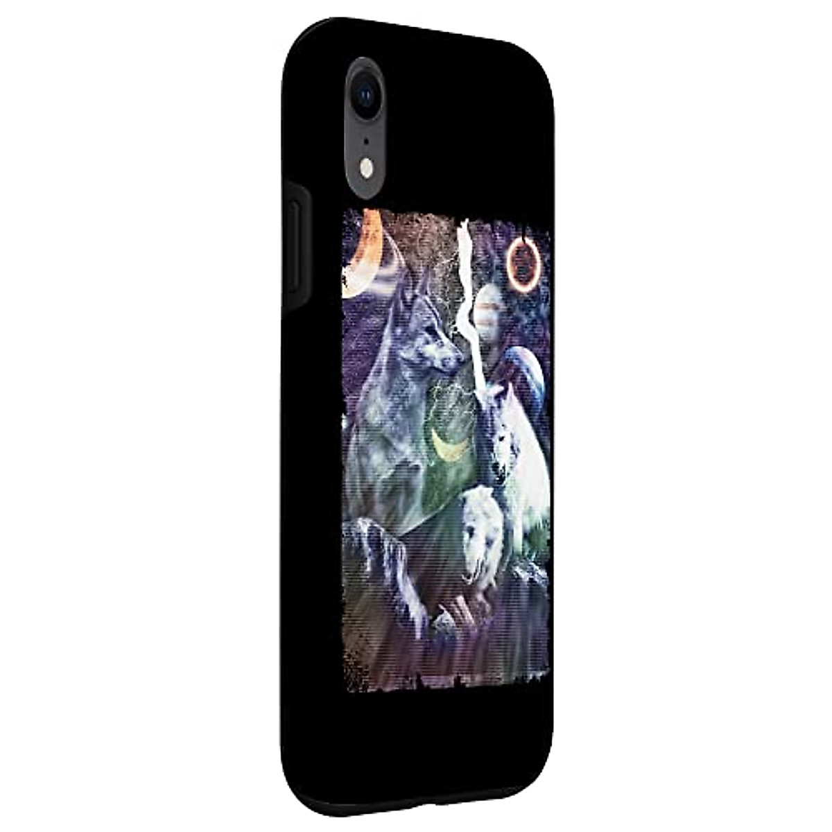 iPhone XR Wolf Winter Galaxy Planets Space Wolves Case