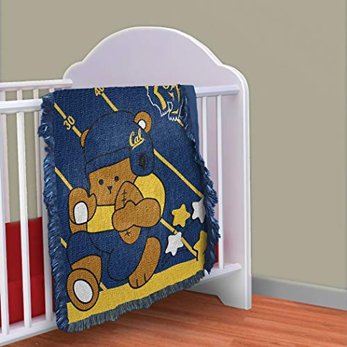 Northwest Officially Licensed NCAA UCal Berkeley Golden Bears "Fullback" Jacquard Baby Throw Blanket, 36" x 46", Multi Color