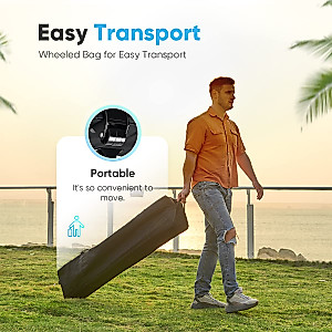 Quictent 8'x8’ Pop up Screened Canopy Tent with Mosquito Netting, Portable Easy up Outdoor Screen House Shelter for Patio, Camping and Picnic, Includes Wheeled Carry Bag (Tan)