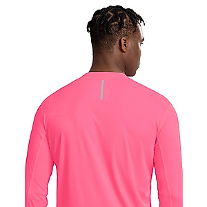 Running Shirts for Men Long Sleeve(Neon Pink,L)