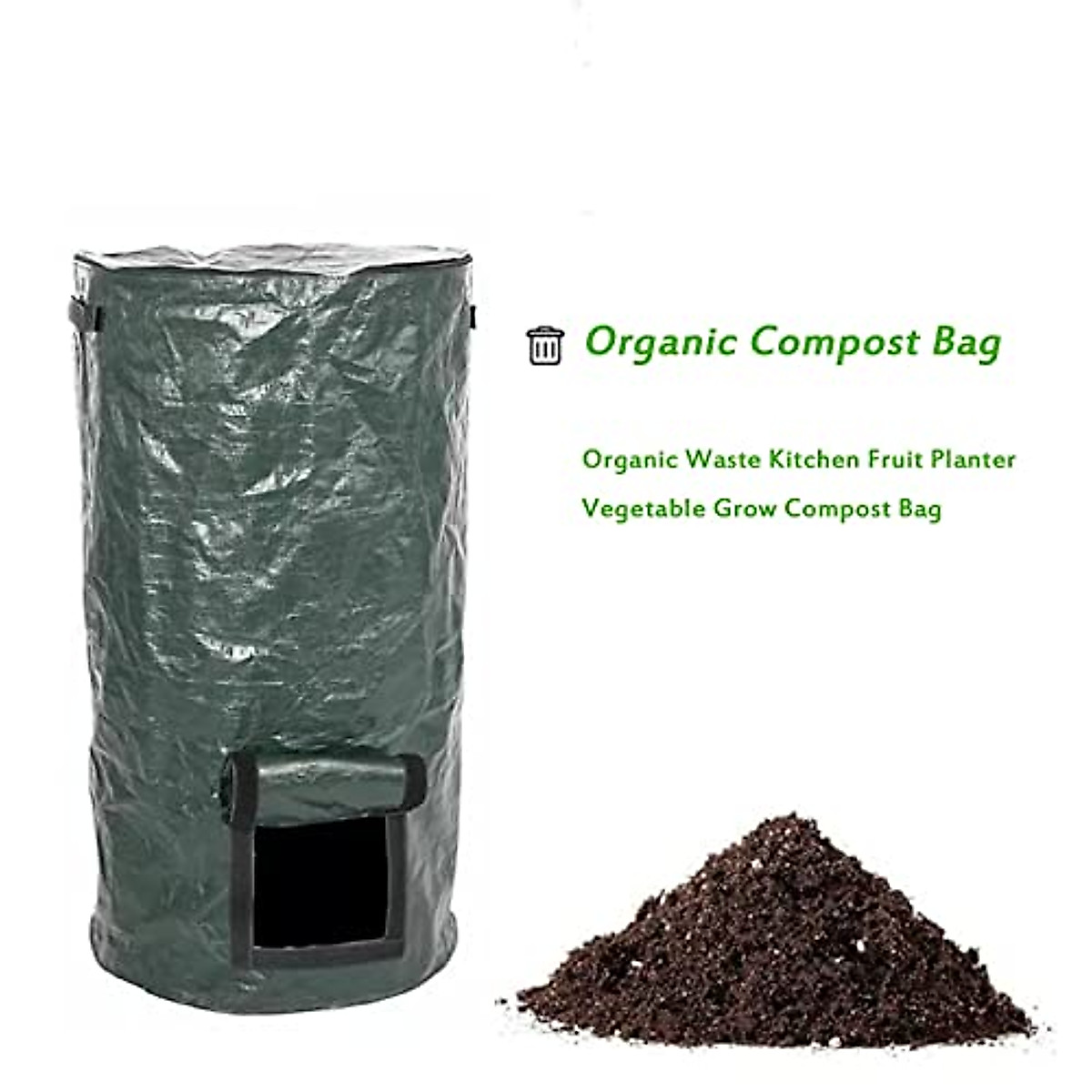 SKGFKYRM Garden Compost Bag Composting Bins Plastic Light Weight Collapsible and Reusable Organic Bags Gardening Gifts Compost Bin Outdoor (Size : 45x80cm)