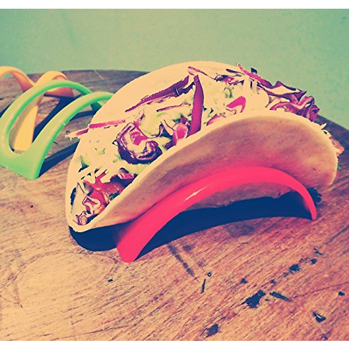 Homey Product Original Taco Holders - Non Toxic BPA Free Microwave Safe Stands for Soft and Hard Shells