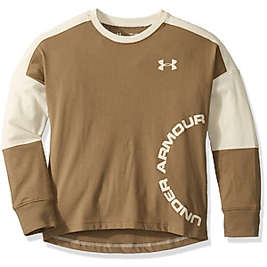 Under Armour Sportstyle Color Blocked Long-sleeve Shirt, Outpost Green (331)/Butter White, Youth X-Large