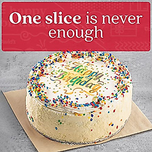 David's Cookies Vanilla Birthday Cake 7"- Premium Fresh Ingredients - Surprise Your Friend and Family With Our Vanilla and Raspberry Flavor Birthday Cake Dessert