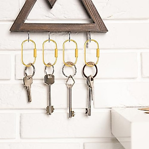 WILLBOND Brass Key Ring Gold Screw Lock Clip Key Ring Chain Durable Simple Brass Keychain Holder (Big)