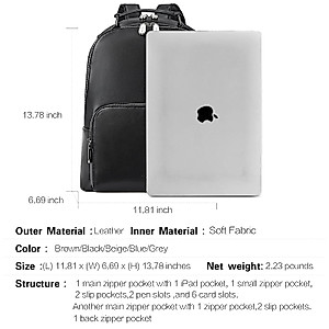 BOSTANTEN 20 inch Carry On Luggage Airline Approved ＆ Genuine Leather 15.6 inch Laptop Backpack Casual Backpack Travel Bag