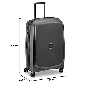 Delsey Paris Unisex Adult Expandable Suitcase, Black, M (71 cm-81 L + 8 L)