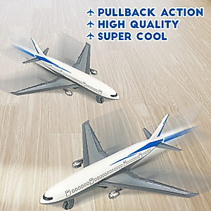 ArtCreativity Pullback Airplane Toys for Boys and Girls, Set of 2, Diecast 5 Inch Pull Back Plane Toys for Kids, Great Birthday Party Favors for Children, Goodie Bag Fillers, Gift Idea