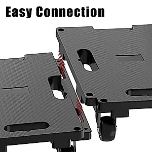 SOLEJAZZ Moving Furniture Dolly Connectable, 440 LBS Capacity Piano Dolly, Heavy Duty 4 Wheel Cart for Heavy Furniture, Black, 1 Pack