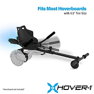 Hover-1 Falcon-1 Buggy Attachment | Turbo LED Lights, Compatible with All 6.5" & 8" Hoverboards, Hand-Operated Rear Wheel Control, Adjustable Frame, Easy Install
