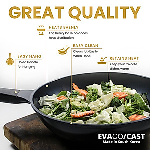 Evaco Cast Aluminum Non-Stick Omelet Pan 9.5" ES024-BIH, Induction Ready, Heat Conduction, Searing & Sautéing, 900°F Tolerance