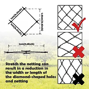 Meanchen Bird Netting for Garden 25x25Ft,3/8" Mesh Garden Netting,Heavy Duty Deer Netting,Protect Vegetable Plants and Fruit Trees,Garden Mesh Fence for Blueberry Bushes.