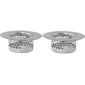 DGBRSM 2PCS Medium Stainless Steel Drain Filter Hair Catcher Bathtub Toilet Sink Drain Strainer Bathtub Lavatory Sink Drain Strainer Hair Catcher for Laundry, Mop Pool, Utility, Slop, RV Sink