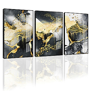 SIJIFACAI Aluminum Alloy Frame Wall art - Abstract decor Wall Art Wall Paintings Wall art for Living Room bedroom decor 3 Piece 12x16inx3pcs