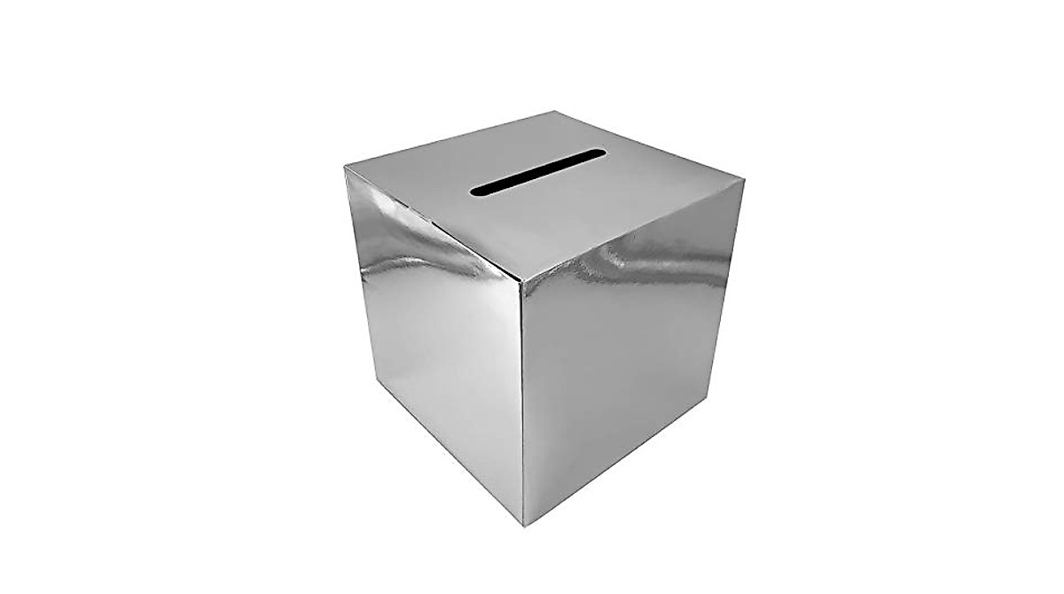 Elegant 10" Silver Money Box for Weddings & Parties