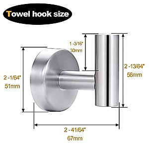 Towel Hooks for Bathrooms Towel Hook 2 Pack Bathroom Hooks Brushed Nickel Robe for Cabinet Closet Door Towel Hooks for Bathroom Wall Mounted Brushed Nickel Towel Hook