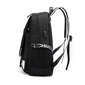 Jupkem Anime Helluva Boss Backpack Bag USB with Charging Port Student School Bag Laptop Cosplay for Boys Girls
