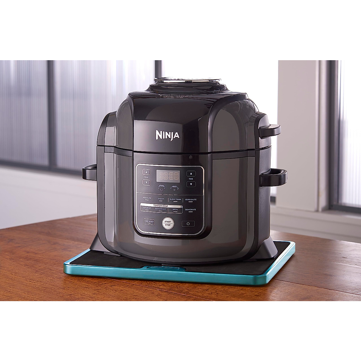 Nifty Large Appliance Rolling Tray - Aqua, Home Kitchen Counter Organizer, Integrated Rolling System, Non-Slip Pad Top for Coffee Maker, Stand Mixer, Blender, Toaster