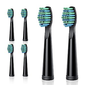 6 Replacement Brush Heads, Complete Care Replacement Tooth Brush Heads, Electric Toothbrush Replacement Heads, EasyClean, Gum Health- Fit (Pack of 6), Black