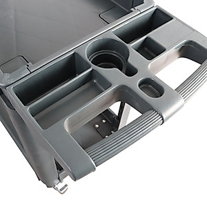 HIGOOD Utility Service Cart, 2-Shelf 500LBS Heavy Duty Plastic Rolling Utility Cart with 360° Swivel Wheels, Lipped Shelves, Ergonomic Storage Handle for Warehouse/Garage