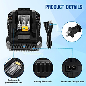 DC18RC DC18RCT Lithium-Ion Battery Charger Compatible with Makita 14.4V-18V Battery LXT BL1415 BL1430 BL1815 BL1820 BL1830 BL1840 BL1850 BL1860 BL1860b