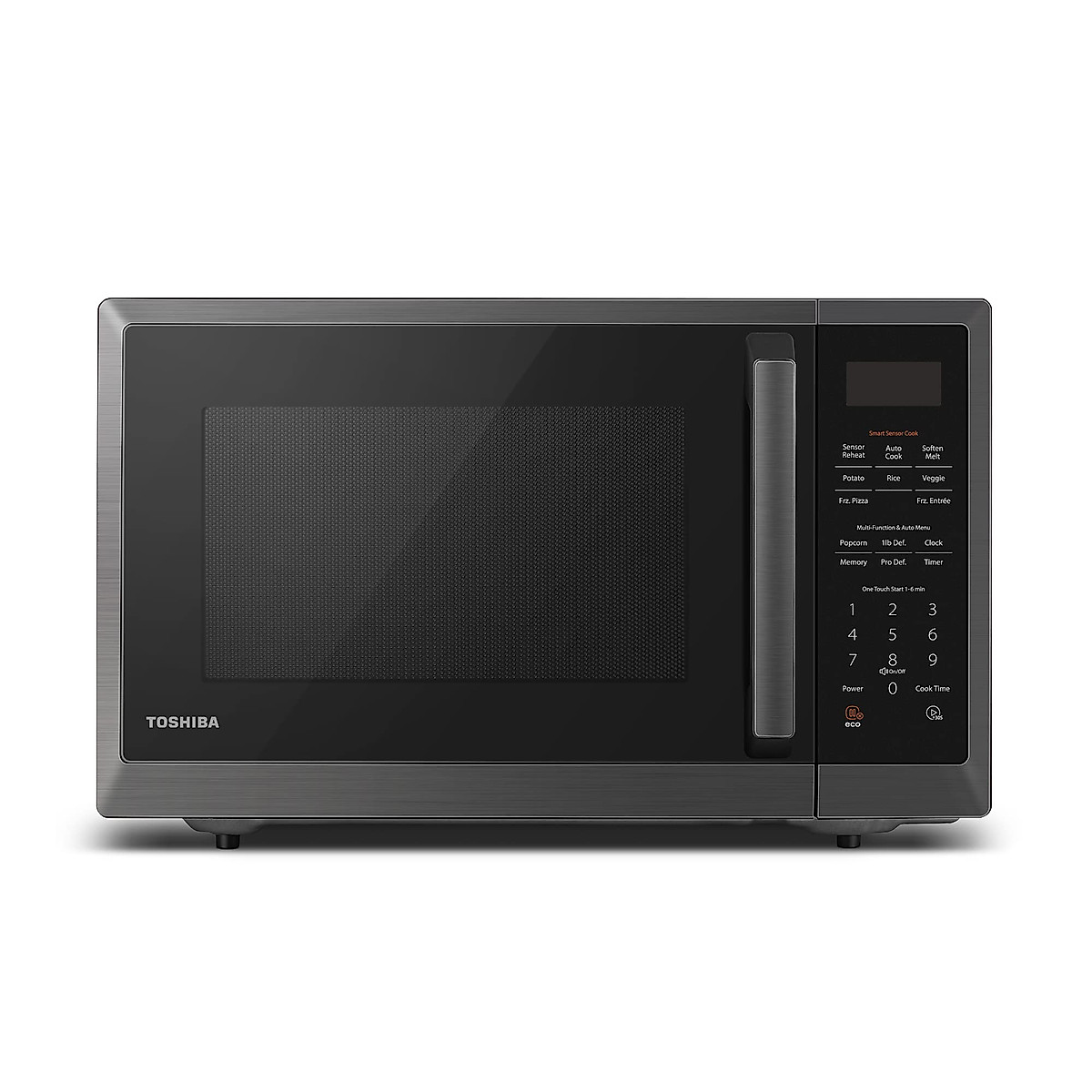 TOSHIBA ML2-EM12EA(BS) Countertop Microwave Oven With Stylish Design As Kitchen Essentials, Smart Sensor, ECO Mode & Mute Function, 1.2 Cu Ft With 12.4" Turntable, 1100W, Black Stainless Steel