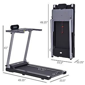 Soozier Foldable Electric Motorized Treadmill Running Machine with 12 Pre-Set Programs 7.5 MPH Max Speed LCD Display for Home Use - Black
