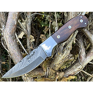 Perkin Knives - Handmade Damascus Hunting Knife - Beautiful Camping Knife - Full Tang