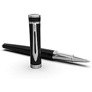 Wordsworth & Black Gel Rollerball Pen [Black Chrome], Journaling, Note-Taking, Business, Professional, Executive Writing Pens; Perfect Roller Ball Pen Gift for Men and Women