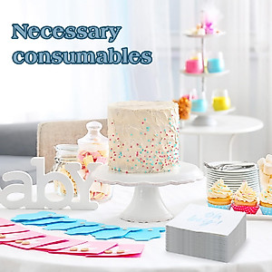 Fuyoooo 100 Pcs Boy Baby Shower Napkins Paper Luncheon Beverage Napkins for Boy Baby Shower Napkins Blue Foil Baby Shower Guest Napkins 5 x 5 Inch for Baby Shower Boy Welcome Party Decorations (Blue)