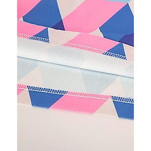 Mens Dri-Fit Polo Shirts Short Sleeve Check Plaid Color Block Golf Top Colorful Performance Athletic Polo T-Shirt Pink+Blue Grid M