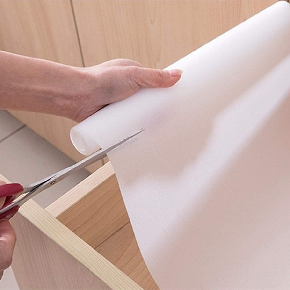 Yopay Clear Cupboard Liner, 12 Inch x 40 Feet Non-Adhesive Drawer Liners, Waterproof EVA Refrigerator Mat for Kitchen, Shelf, Pantry, Laundry Room, Office