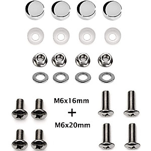 LFPartS Motorcycle Polished Stainless Steel License Plate Frame Slim Style