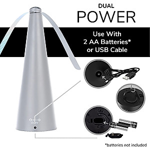 Modern Lyfe Fly Fan for Tables - USB or AA Battery Powered - Fly Swatter for Outdoor Dining Or Food at Parties, Restaurants, Outdoor Table, Fly Spinner, Keep Flies Away (1 Pack - Grey)