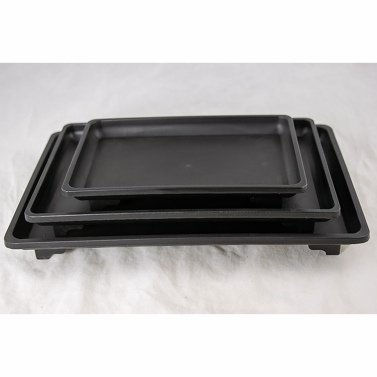 3 Mix Rectangular Black Plastic Humidity/Drip Tray for Bonsai Tree and House Indoor Plants 7", 9" & 10.5"