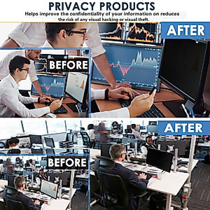 Skylarking 24 inches Computer Privacy Screen Filter, Anti-Spy Anti-Glare Screen Protector Film Compatible 24" Widescreen Computer Monitor with Aspect Ratio 16:9 (WxH:531mm x 298mm)