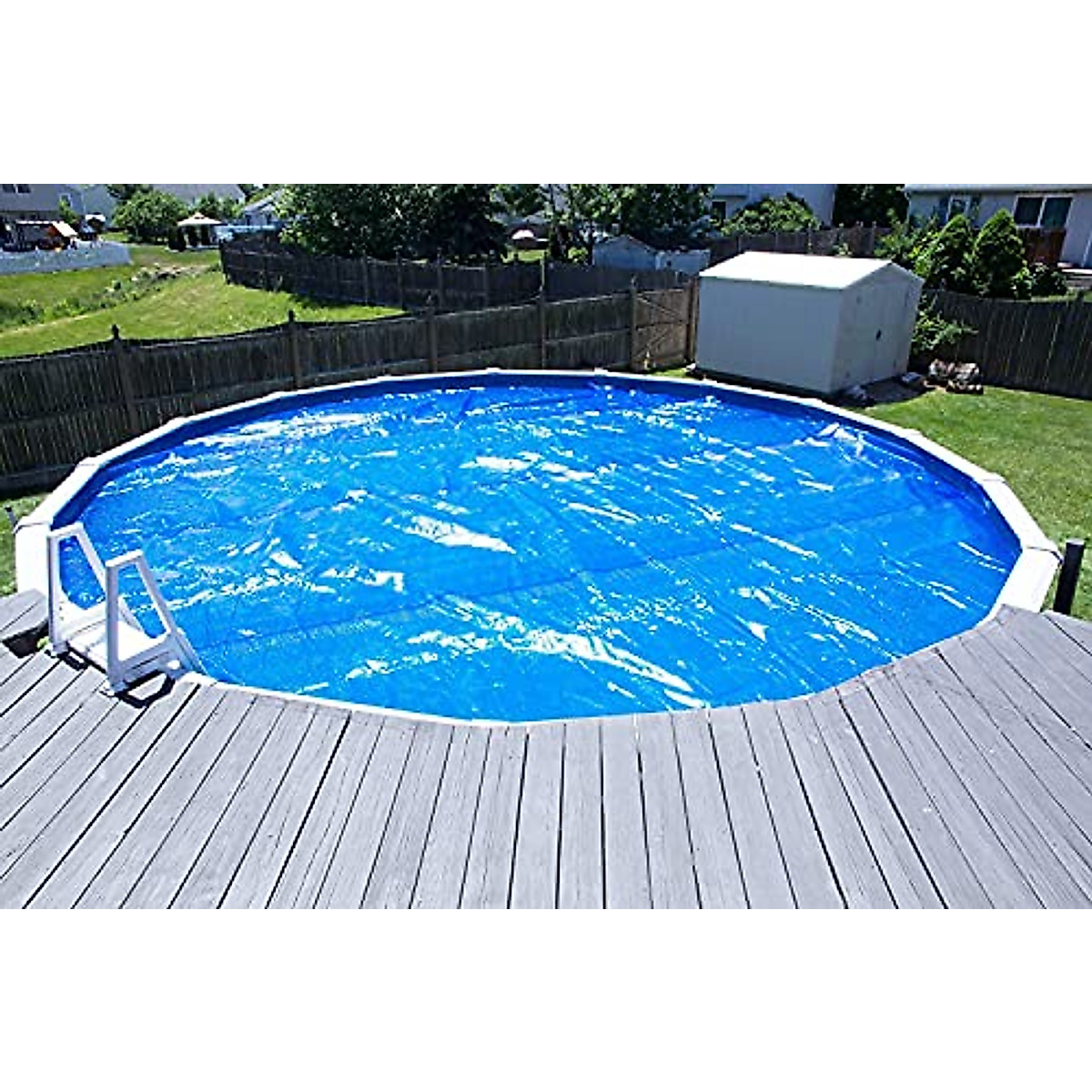 Sun2Solar Blue 8-Foot Round Solar Cover | 1600 Series Style | Heat Retaining Blanket for In-Ground and Above-Ground Round Swimming Pools | Use Sun to Heat Pool Water | Bubble-Side Facing Down in Pool