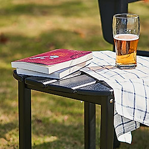 DAILYLIFE Side Table, Plastic Outdoor Adirondack End Table, Patio Coffee Table, Weather Resistant, Pool Composite Outdoor Tables for Patio Deck Garden, Backyard & Lawn Furniture