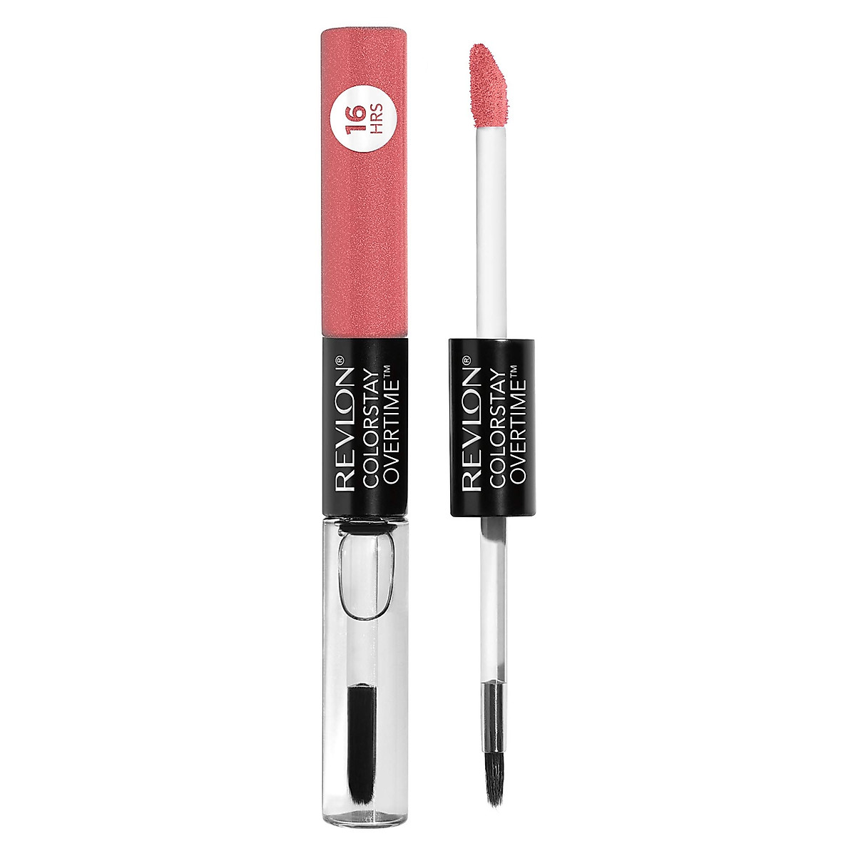 Revlon Liquid Lipstick with Clear Lip Gloss, ColorStay Overtime Lipcolor, Dual Ended with Vitamin E, 410 Perennial Peach, 0.07 Fl Oz
