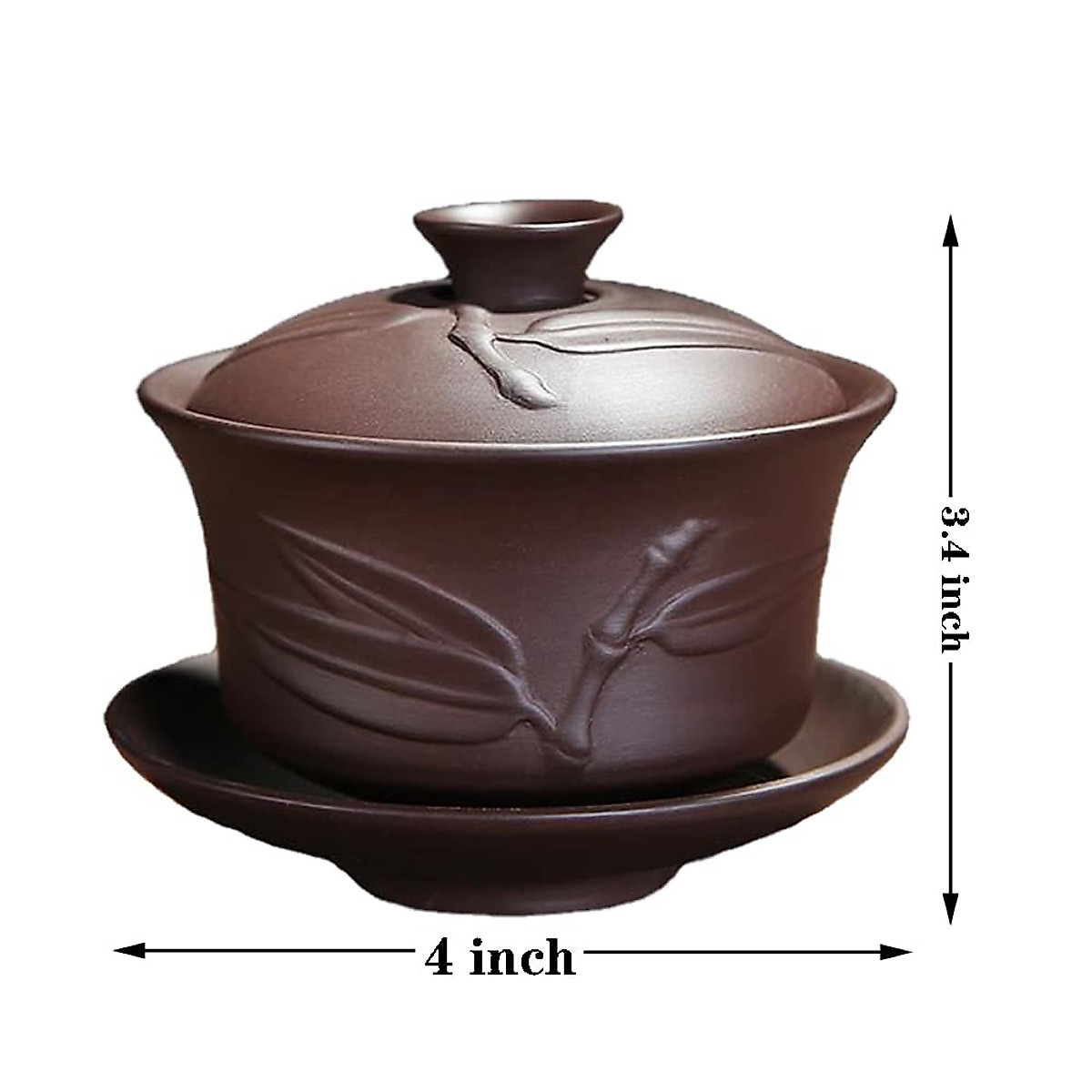 Woonsoon Yixing Chinese Zisha Gaiwan Handmade 170ml China Porcelain Gaiwan Kungfu Teacup Traditional Chinese Teaware Tea Set