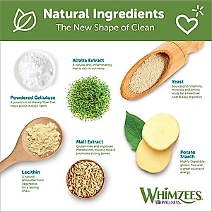 WHIMZEES by Wellness Alligator Natural Dental Chews for Dogs, Long Lasting Treats, Grain-Free, Freshens Breath, Large Breed, 6 count