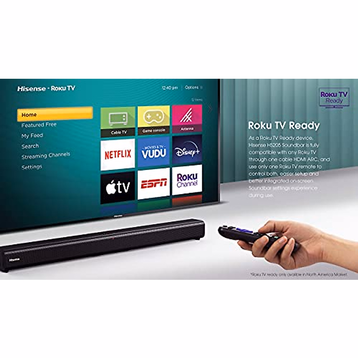 Hisense 2.0 Channel Sound Bar Home Theater System with Bluetooth (Model HS205) (Renewed)
