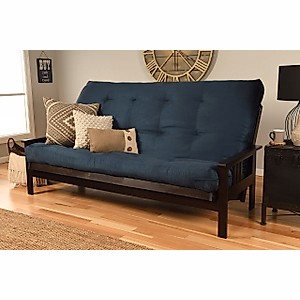 Kodiak Furniture Monterey Futon Set in Espresso Finish, Suede Navy