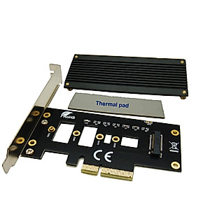 Sintech PCIe nVME,M.2(NGFF) SSD to PCI-e 3.0 X4 Adapter Card with Heatsink,Compatible for Samsung 960 970 EVO