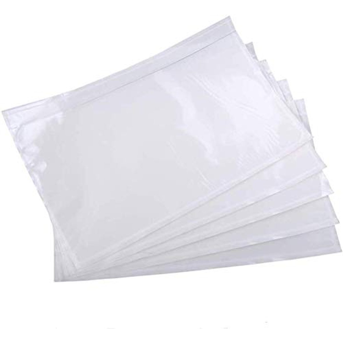 100 Pack 7.5" x 5.5" Clear Self-Adhesive Top Loading Packing List/Shipping Label Envelopes Pouches