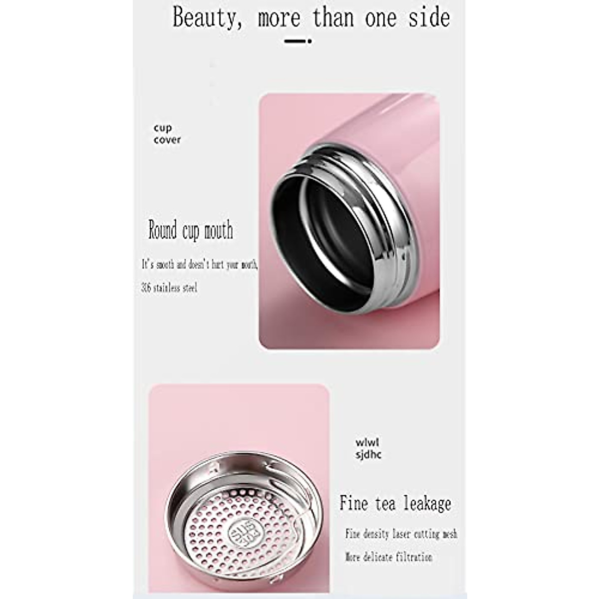 Daisy fresh creative water cup, portable thermos cup (Pink)