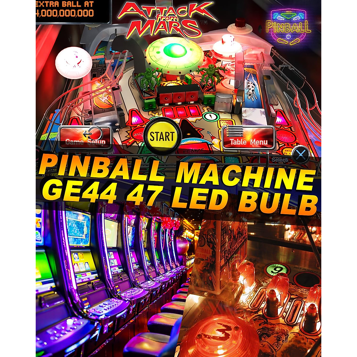 GE44 47 Pinball Machine LED Bulbs BA9S DC/AC 6.3V/6V Coin-Operated Video Old Fashioned Radio Arcade Pinball Gaming Light Bulb 755 756 1893 1895 1847,White,15 Pack