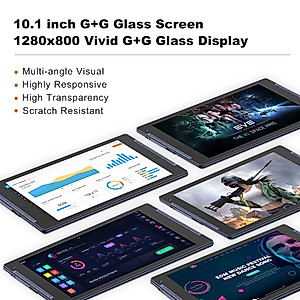 TJD 10 inch Tablet, Android 10.0 Tablet, 2GB RAM 32GB, 1.6GHZ Quad Core Processor, 1280x800 IPS Display, Google Play, 2MP+5MP Camera, Bluetooth, 2.4GHz WiFi, Type-C, TF Expansion with Tablet Stand