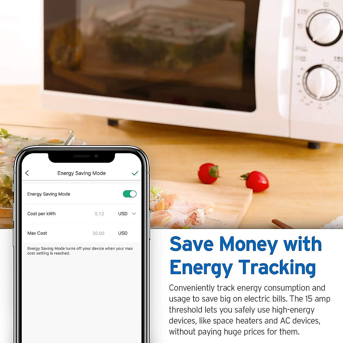 Etekcity Smart Plug, Works with Alexa and Google Home, WiFi Energy Monitoring Outlet with Automatic Night Light, No Hub Required, ETL Listed, White, 15A/1800W